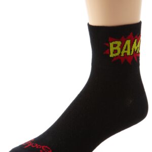 SockGuy Men's Boom Pow Socks, Black, Sock Size:10-13/Shoe Size: 6-12