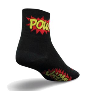 SockGuy Men's Boom Pow Socks, Black, Sock Size:10-13/Shoe Size: 6-12