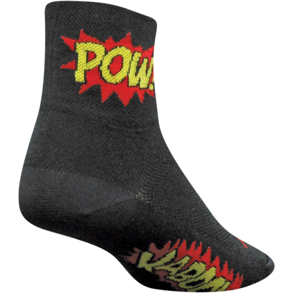 SockGuy Men's Boom Pow Socks, Black, Sock Size:10-13/Shoe Size: 6-12