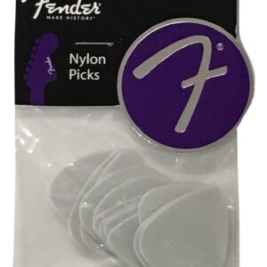 Fender Nylon Guitar Picks 351 Shape, White, 0.60mm, 12-Pack