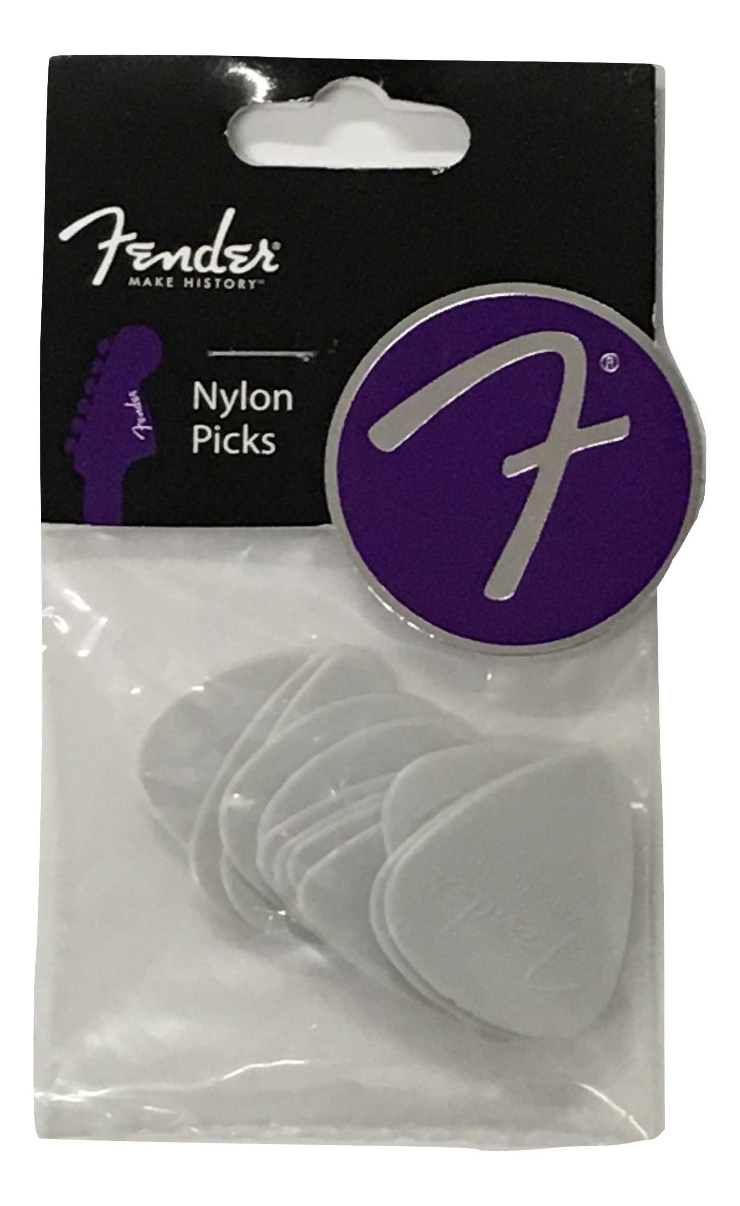 Fender Nylon Guitar Picks 351 Shape, White, 0.60mm, 12-Pack