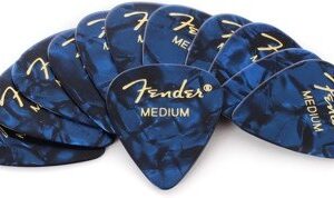 Fender Moto Style Guitar Picks, 12 Pack - Blue