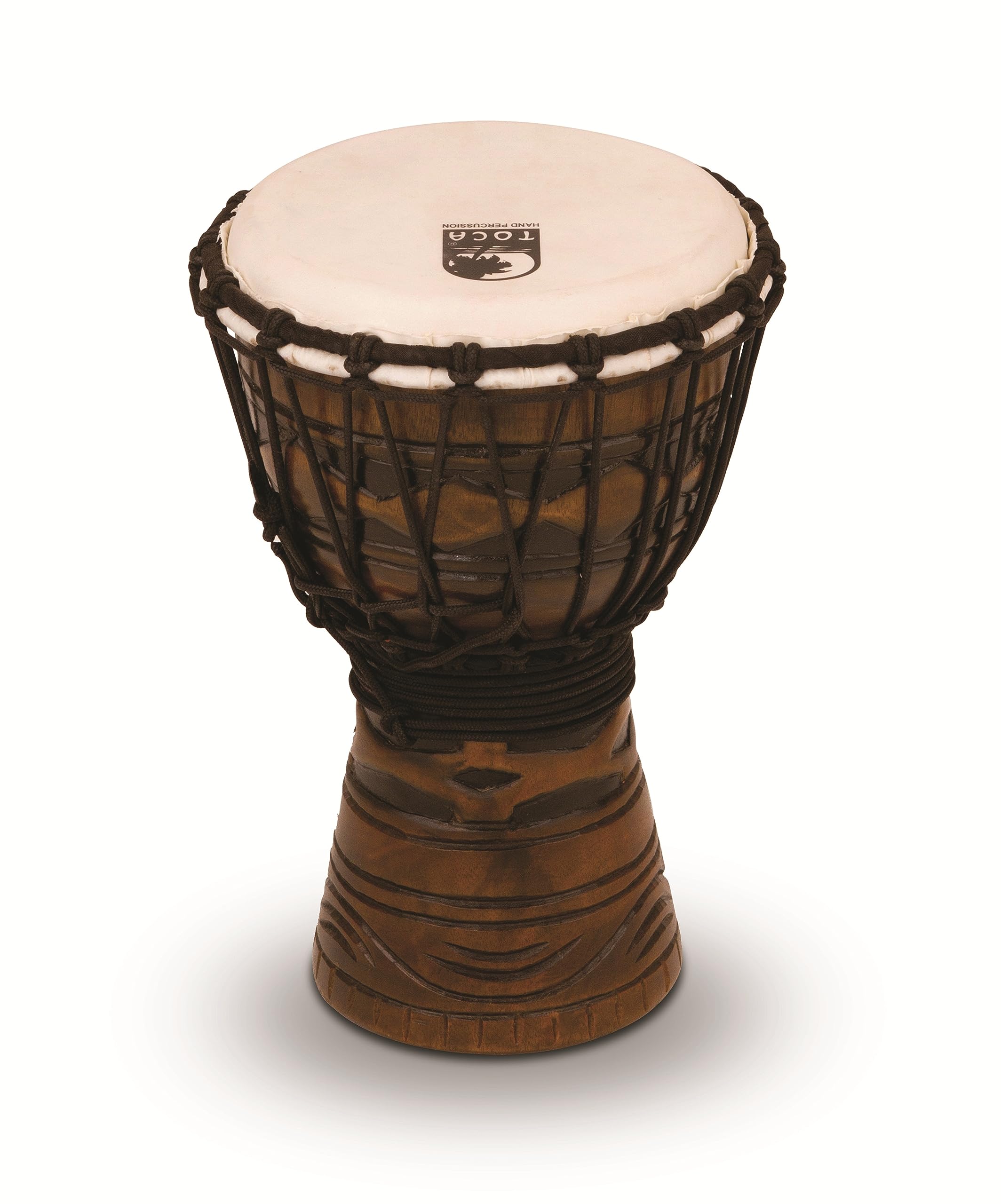 Toca TODJ-7AM Origins Series Rope Tuned Wood 7-Inch Djembe - African Mask Finish