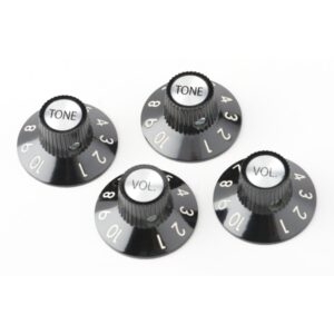 fender 72 telecaster custom knobs - black, set of 4