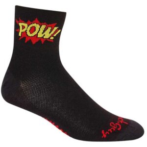 SockGuy, Classic Boom Pow Mens Socks, cuff height 3", Boom Pow, X-Large