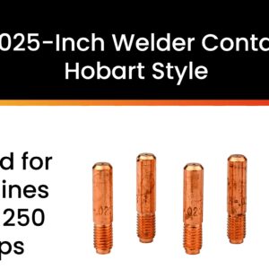 Hot Max 23022 .025-Inch Welder Contact Tips, Hobart Style, 250A, 5-Pack