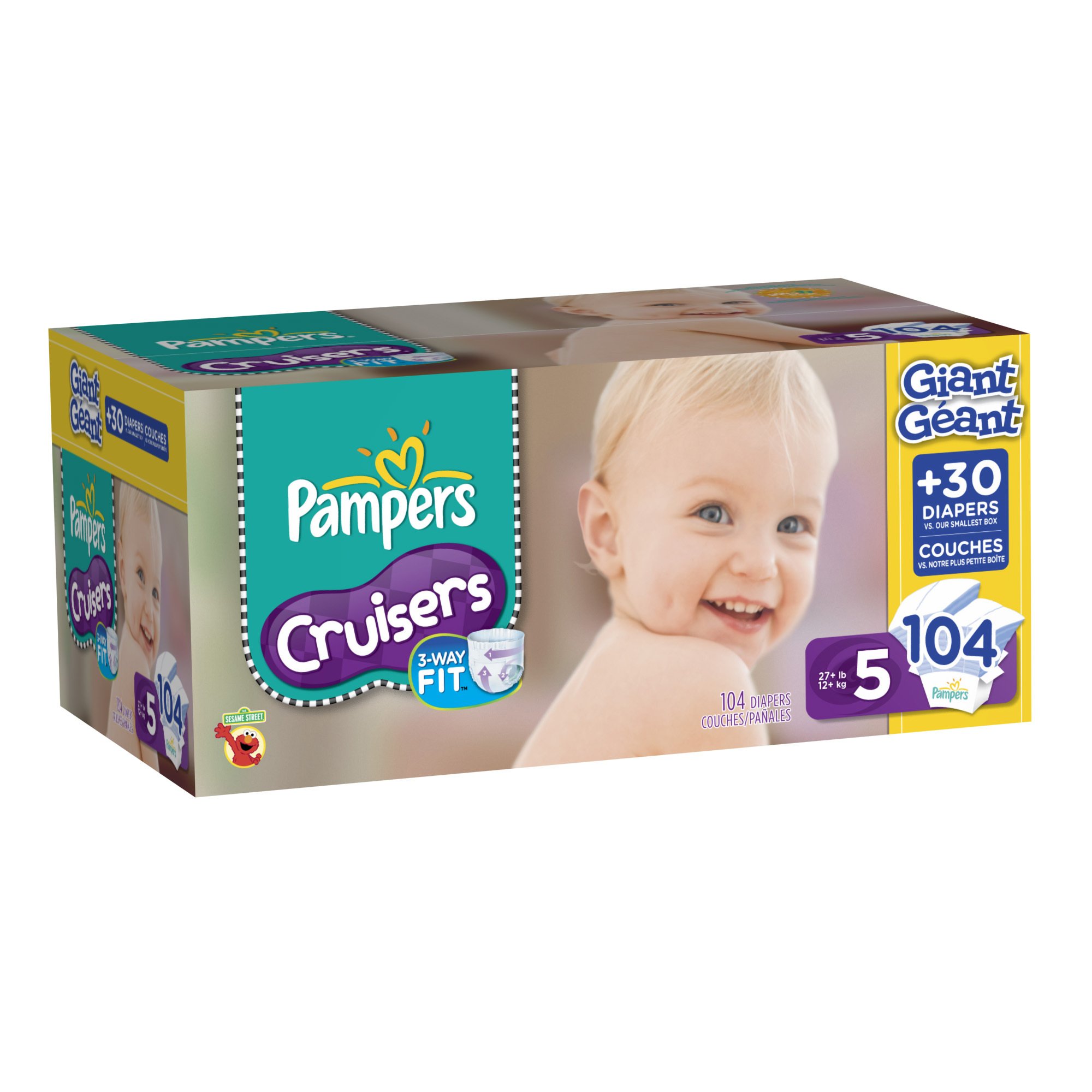 Pampers Cruisers Diapers Size 5 Giant Pack, 104 Count