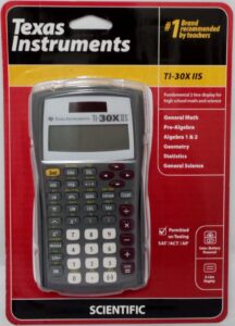 texas instruments ti-30x iis 2-line scientific calculator, grey