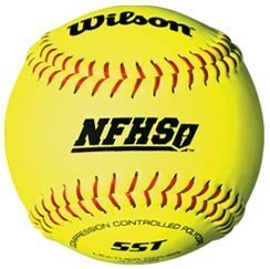 wilson a9011bsst nfhs fastpitch softball recreational ball, leather, 12-inch