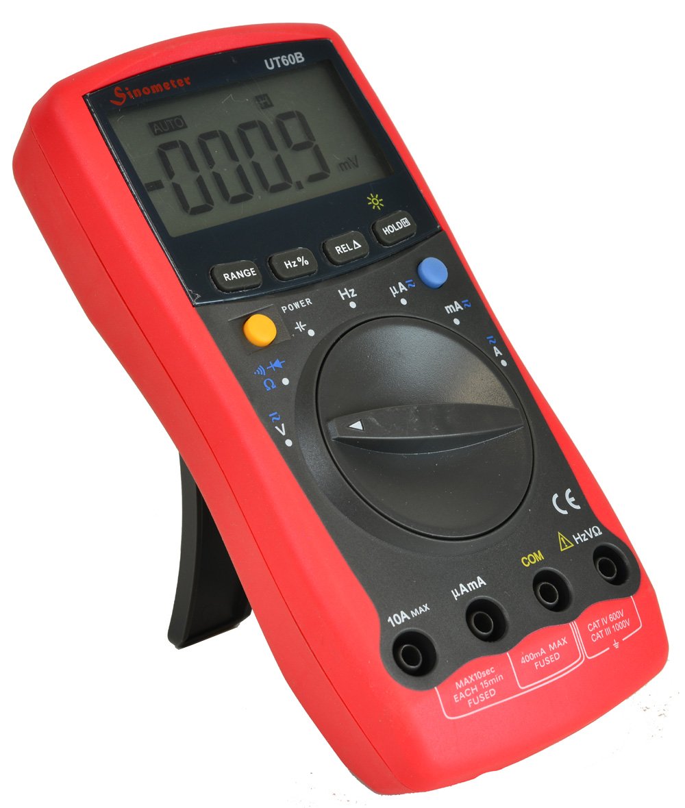 Uni-Trend UT60B Auto ranging Multimeter with Both AC/DC Current @10A ,3 3/4 Digits for Higher accuracy, Capacitance and Frequency Test, Sinometer OEM