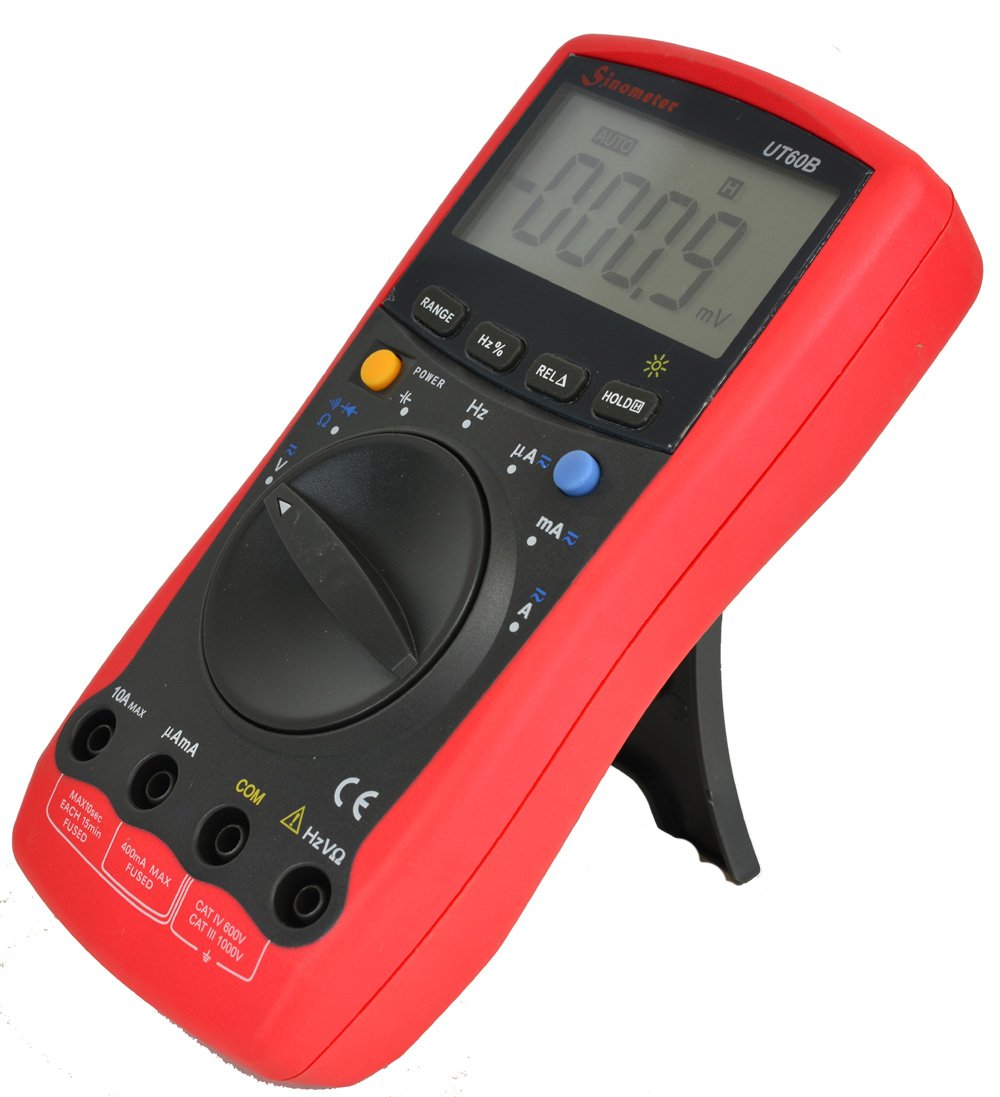 Uni-Trend UT60B Auto ranging Multimeter with Both AC/DC Current @10A ,3 3/4 Digits for Higher accuracy, Capacitance and Frequency Test, Sinometer OEM