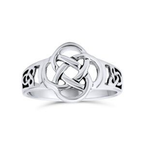 personalized best friends bff love knot irish celtic infinity band ring for teen women oxidized .925 sterling silver customizable