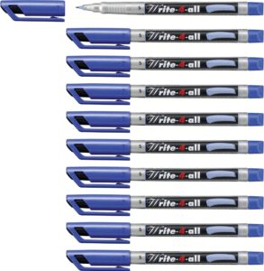 permanent marker - stabilo write-4-all extra fine box of 10 blue