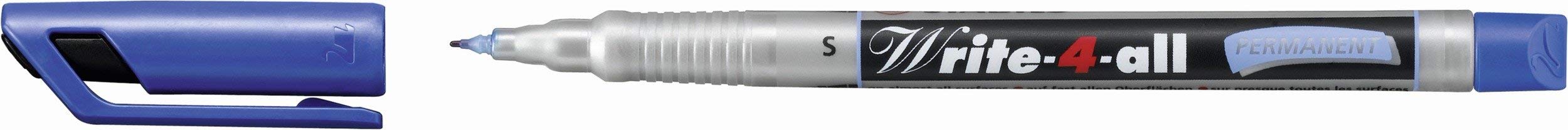 Permanent Marker - STABILO Write-4-all Extra Fine Box of 10 Blue