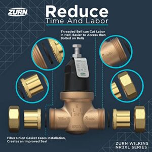 Zurn Wilkins 34-NR3XLDU 3/4" NR3XL Pressure Reducing Valve with Double Union FNPT Connection