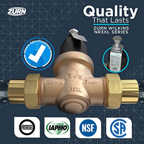 Zurn Wilkins 34-NR3XLDU 3/4" NR3XL Pressure Reducing Valve with Double Union FNPT Connection