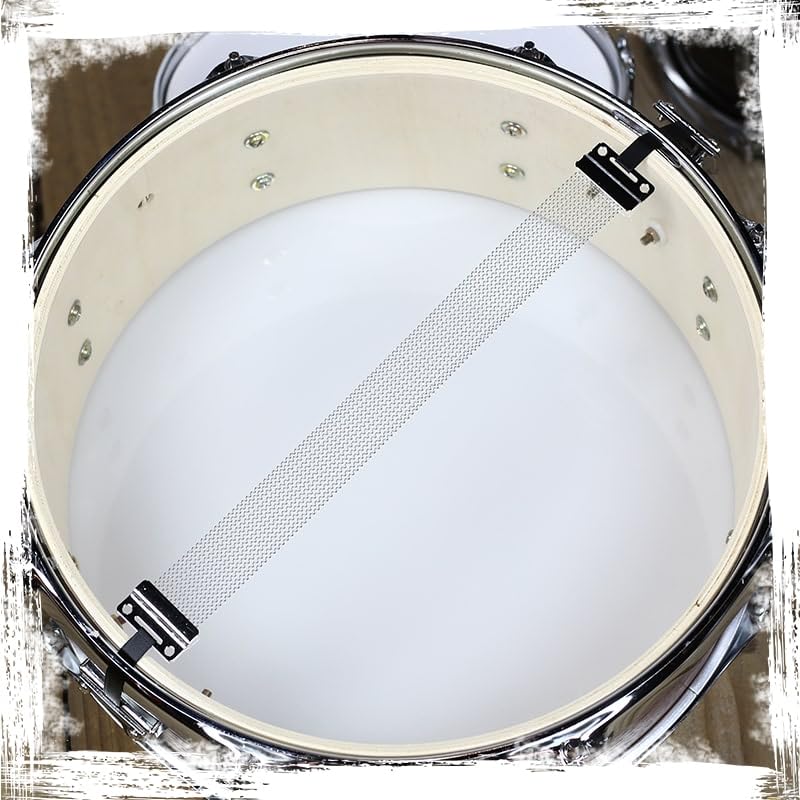 GRIFFIN Snare Drum | Poplar Wood Shell 14" x 5.5" with Black PVC & Coated Head | Acoustic Marching Percussion Musical Instrument Set with Drummers Key, 8 Metal Tuning Lugs & Snare Strainer Throw Off