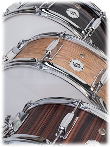 GRIFFIN Snare Drum | Poplar Wood Shell 14" x 5.5" with Black PVC & Coated Head | Acoustic Marching Percussion Musical Instrument Set with Drummers Key, 8 Metal Tuning Lugs & Snare Strainer Throw Off