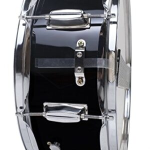 GRIFFIN Snare Drum | Poplar Wood Shell 14" x 5.5" with Black PVC & Coated Head | Acoustic Marching Percussion Musical Instrument Set with Drummers Key, 8 Metal Tuning Lugs & Snare Strainer Throw Off