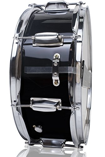 GRIFFIN Snare Drum | Poplar Wood Shell 14" x 5.5" with Black PVC & Coated Head | Acoustic Marching Percussion Musical Instrument Set with Drummers Key, 8 Metal Tuning Lugs & Snare Strainer Throw Off