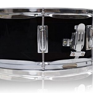 GRIFFIN Snare Drum | Poplar Wood Shell 14" x 5.5" with Black PVC & Coated Head | Acoustic Marching Percussion Musical Instrument Set with Drummers Key, 8 Metal Tuning Lugs & Snare Strainer Throw Off