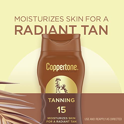 Coppertone Tanning Sunscreen Lotion, SPF 15 Broad Spectrum Sunscreen, 8 Fl Oz