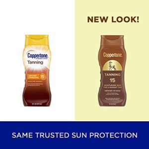 Coppertone Tanning Sunscreen Lotion, SPF 15 Broad Spectrum Sunscreen, 8 Fl Oz