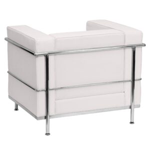 Flash Furniture HERCULES Regal Series Contemporary White LeatherSoft Chair with Encasing Frame