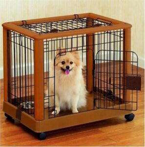 hardwood mobile pet crate size: small