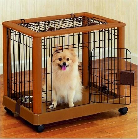 Hardwood Mobile Pet Crate Size: Small