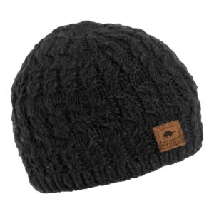 turtle fur nepal women's mika hand knit wool beanie, black