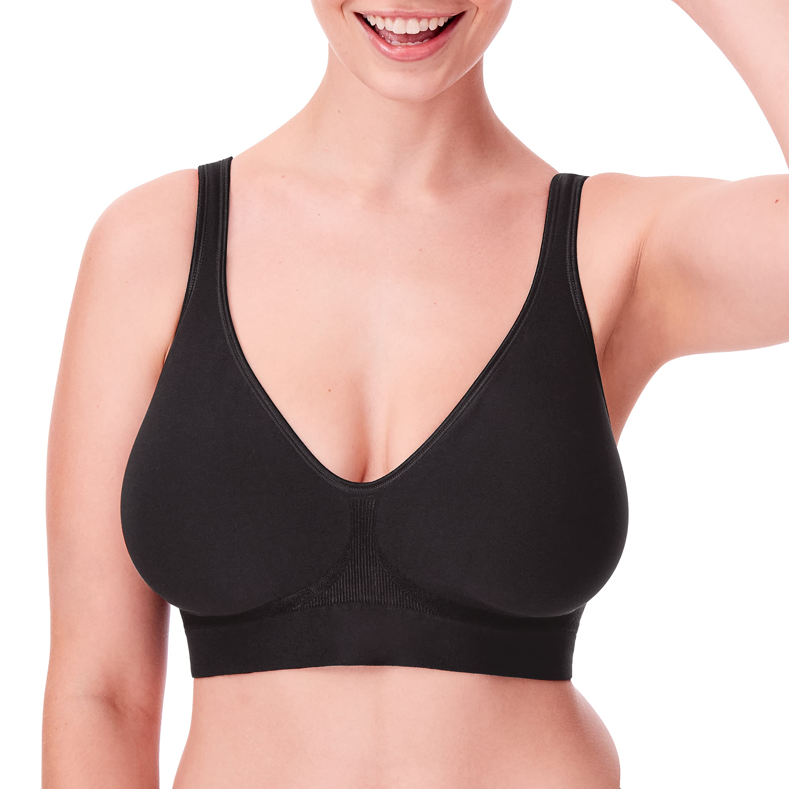 Bali Womens Comfort Revolution Wireless Bra, Seamless 2-ply Cups, Comfortflex Fit Bras, Black, X-Large US