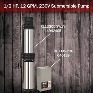 Red Lion RL12G05-3W2V Submersible Deep Well Pump with Control Box 1/2 HP, 12 GPM, 3-Wire, 230 Volt, Steel, 14942405