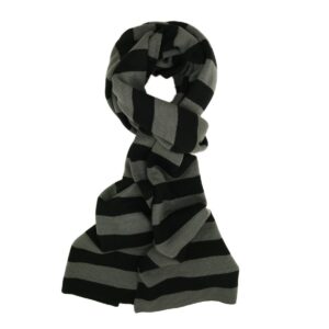 trendsblue premium soft knit striped scarf, gray & black