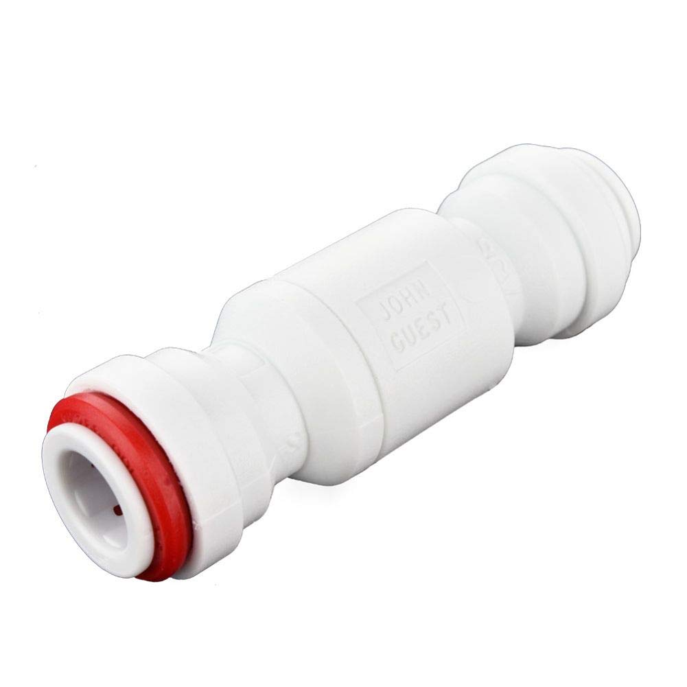 John Guest 3/8 Inch Imperial Single Check Valve, Push to Connect Plastic Plumbing Fitting, 3/8SCV-US