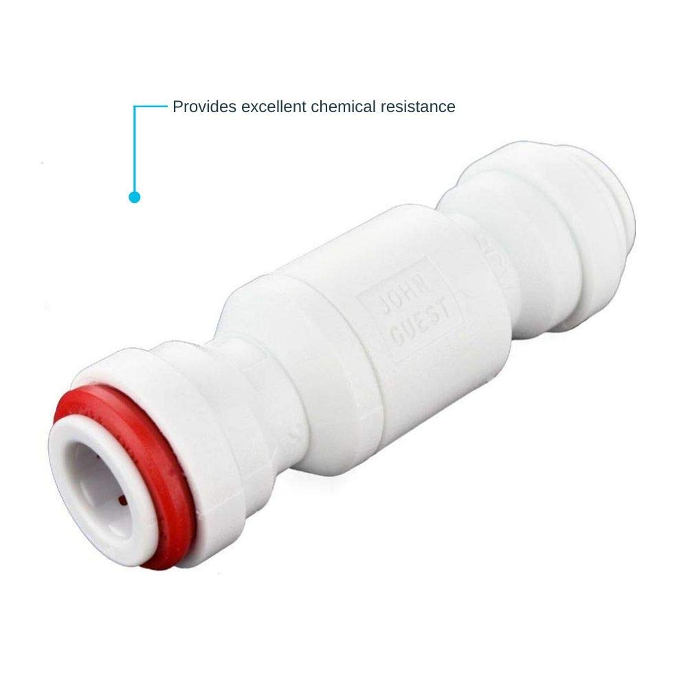 John Guest 3/8 Inch Imperial Single Check Valve, Push to Connect Plastic Plumbing Fitting, 3/8SCV-US