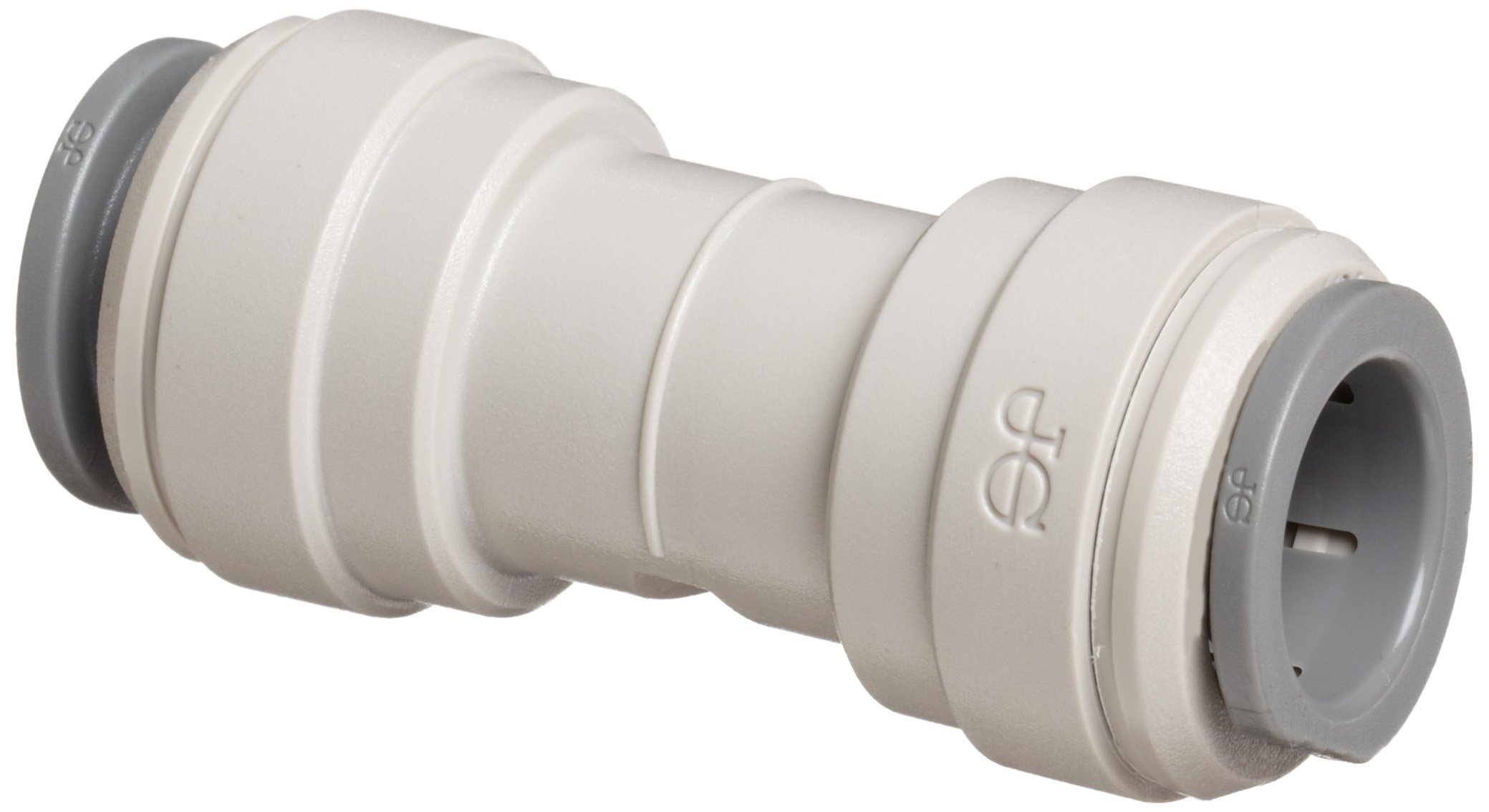 John Guest Acetal Copolymer Tube Fitting, Union Straight Connector, 1/4" Tube OD (Pack of 10)