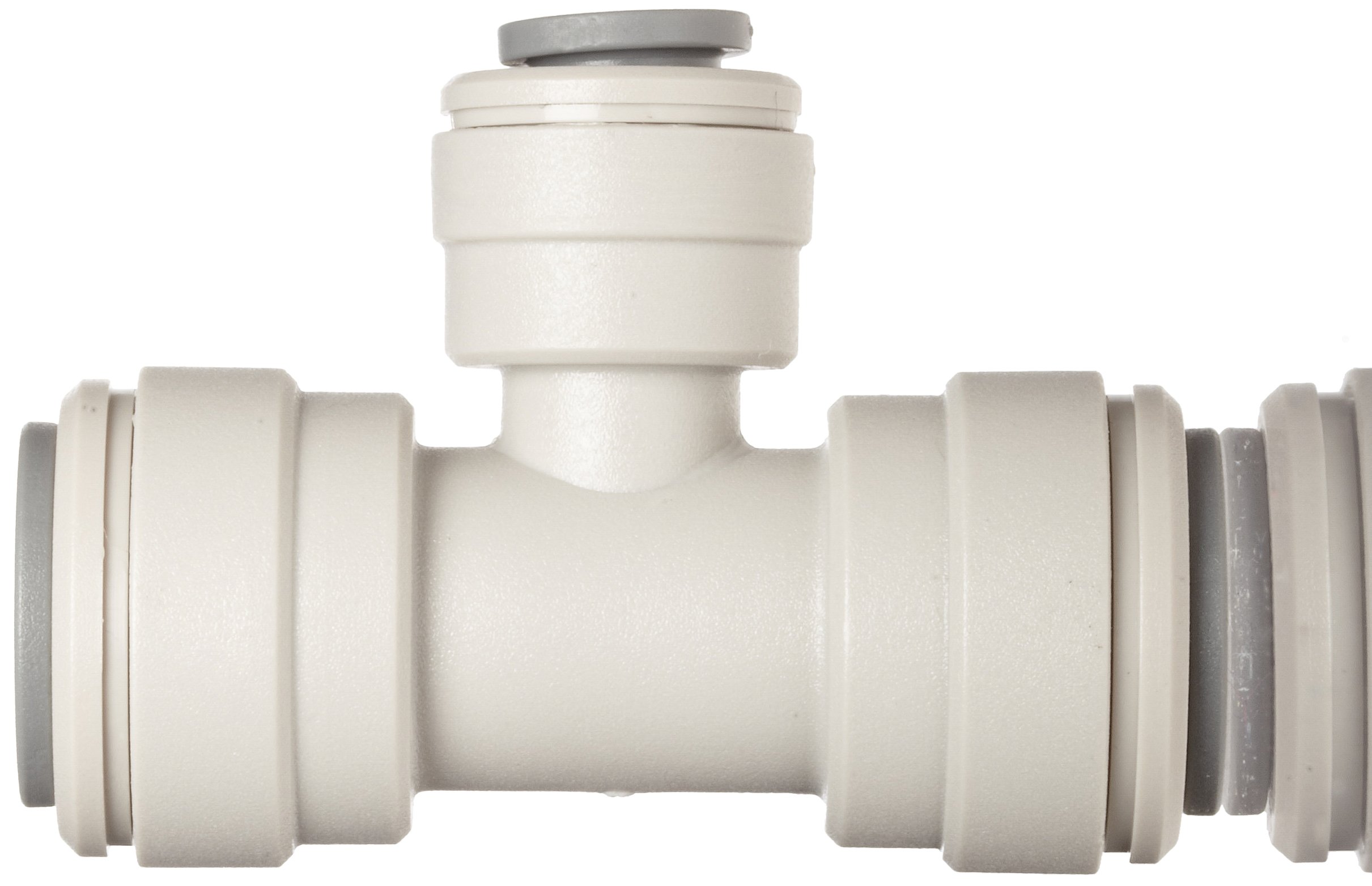 John Guest Acetal Copolymer Tube Fitting, Reducing Branch Tee, 3/8" x 1/4" x 3/8" Tube OD (Pack of 10)