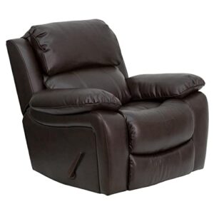 flash furniture kyle brown leathersoft rocker recliner