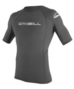 o'neill wetsuits uv sun protection men's basic skins short sleeve crew rashguard (graphite, x-large)