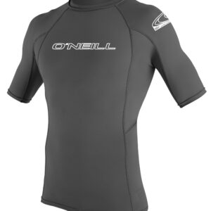 O'Neill Wetsuits UV Sun Protection Men's Basic Skins Short Sleeve Crew Rashguard (Graphite, X-Large)