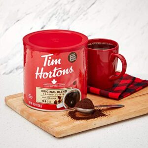 Tim Hortons Original Blend, Medium Roast Ground Coffee, Canada’s Favorite Coffee, Made with 100% Arabica Beans, 32.8 Ounce Canister