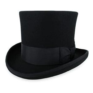 hats in the belfry john bull theater-quality mens100% wool felt top hat in black large