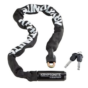 kryptonite keeper 785 bike chain lock, 2.8 feet long heavy duty anti-theft bicycle chain lock with keys for bike, motorcycle, scooter, bicycle, door, gate, fence