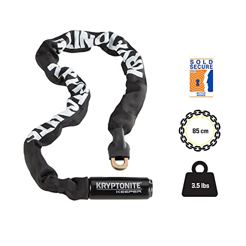 Kryptonite Keeper 785 Bike Chain Lock, 2.8 Feet Long Heavy Duty Anti-Theft Bicycle Chain Lock with Keys for Bike, Motorcycle, Scooter, Bicycle, Door, Gate, Fence