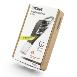 Troika Twister Black Leather Keyring (KRG649LE)