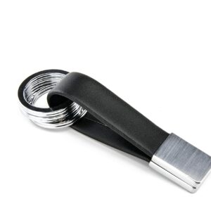 Troika Twister Black Leather Keyring (KRG649LE)