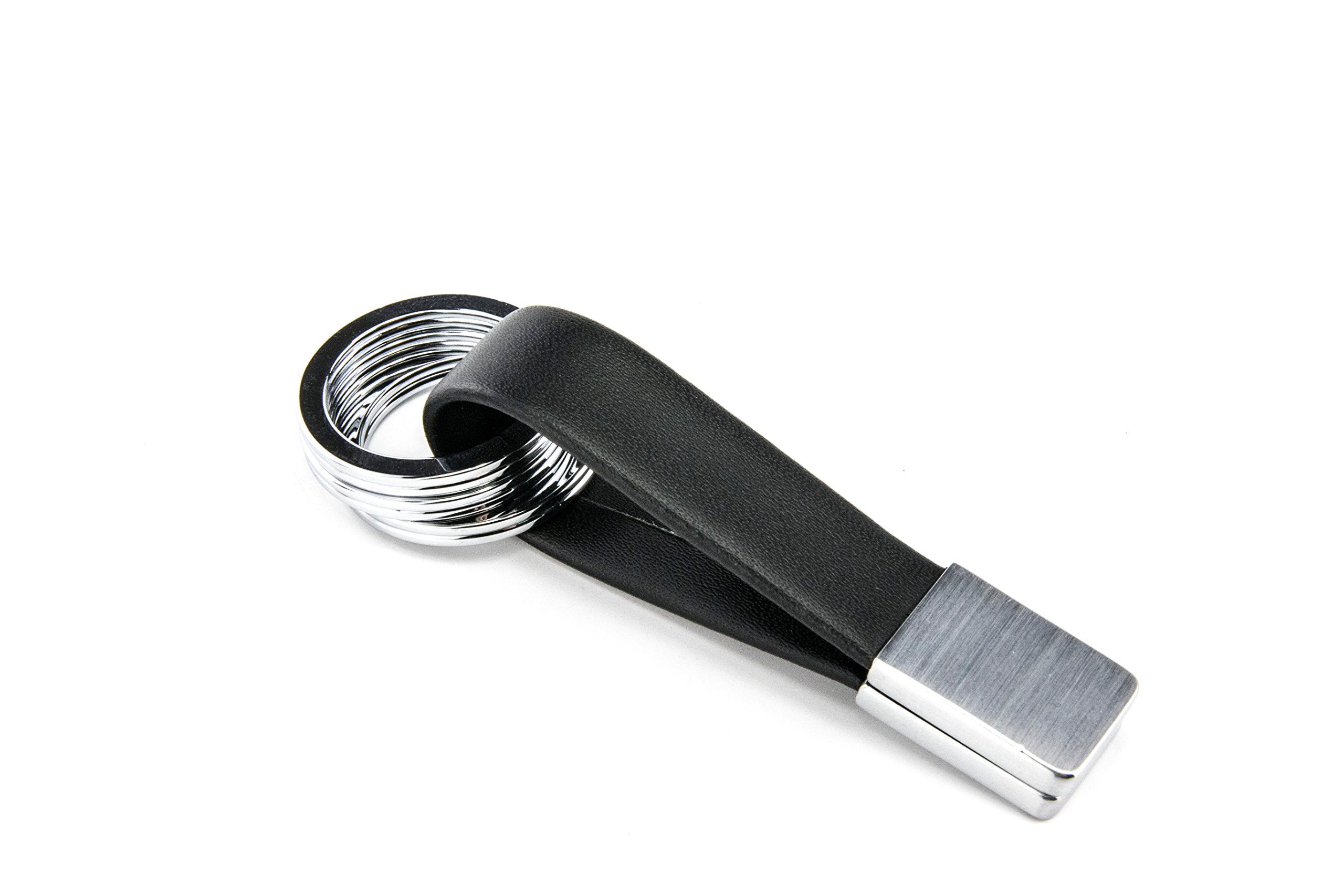 Troika Twister Black Leather Keyring (KRG649LE)