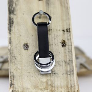 Troika Twister Black Leather Keyring (KRG649LE)