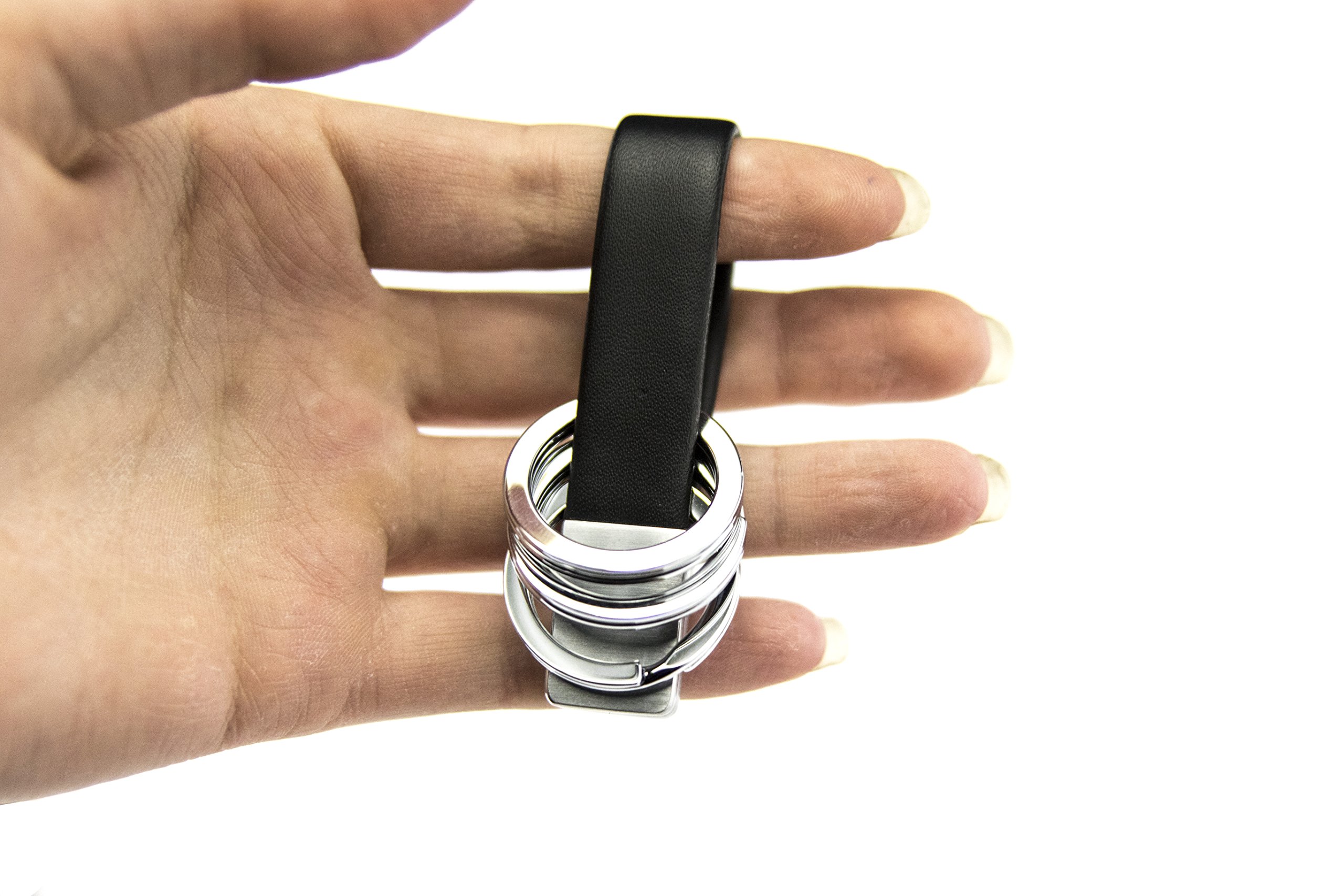 Troika Twister Black Leather Keyring (KRG649LE)